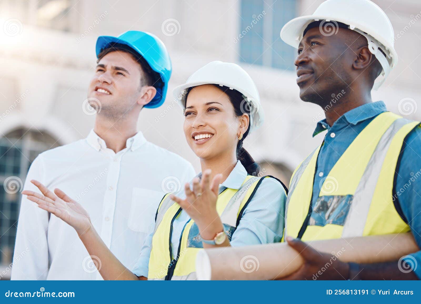 Construction, Building and Teamwork with an Engineer, Builder and ...