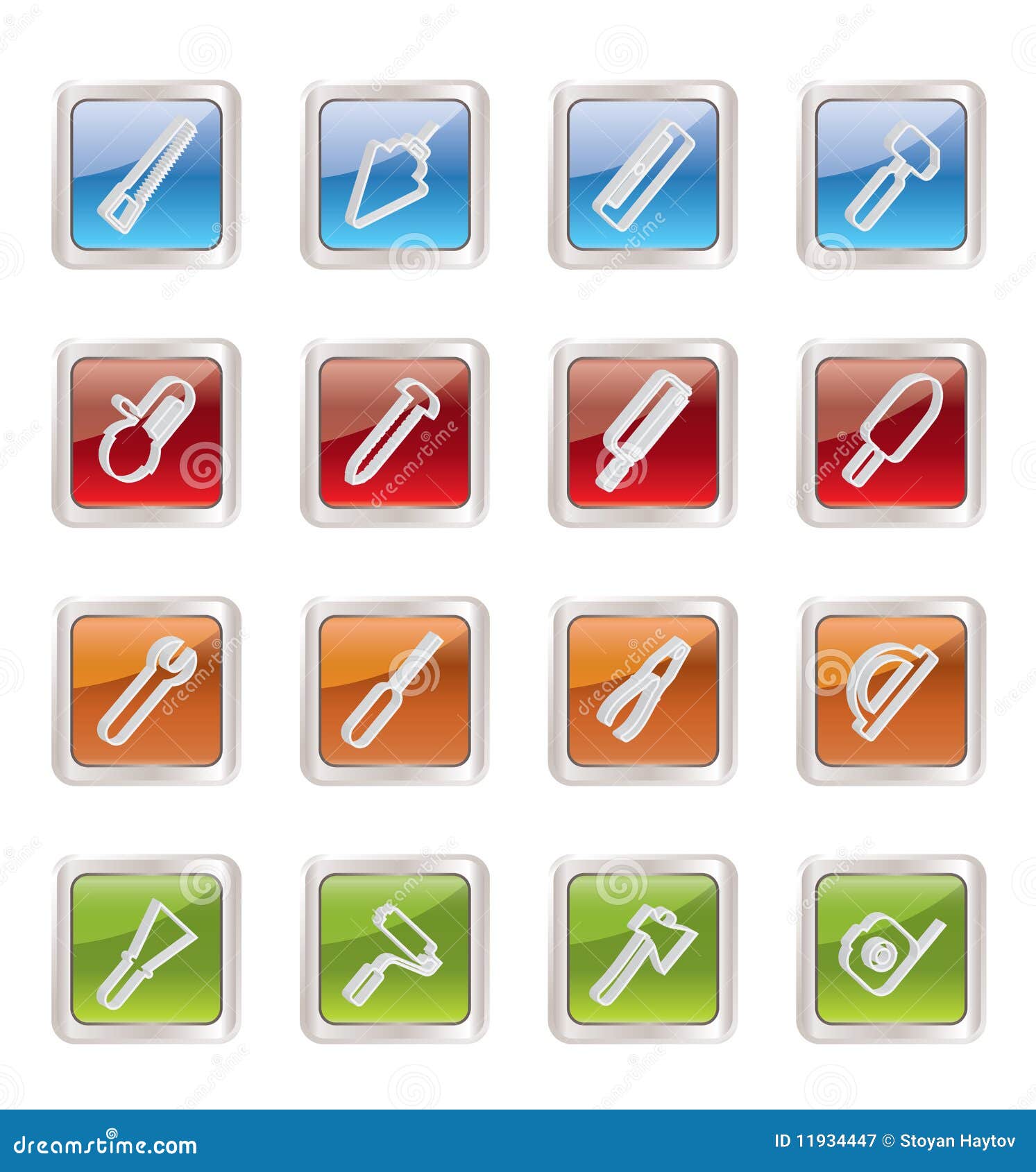 Construction and Building Tools Icons Stock Vector - Illustration of ...