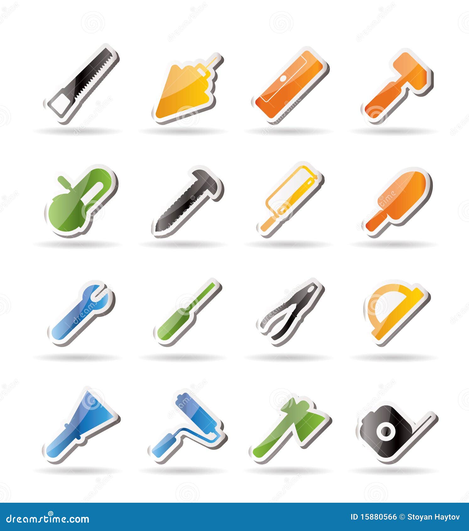 Construction and Building Tools Icons Stock Vector - Illustration of ...