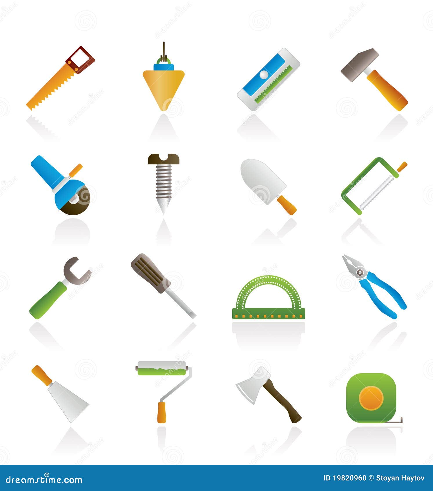 Construction and Building Tools Icons Stock Vector - Illustration of ...
