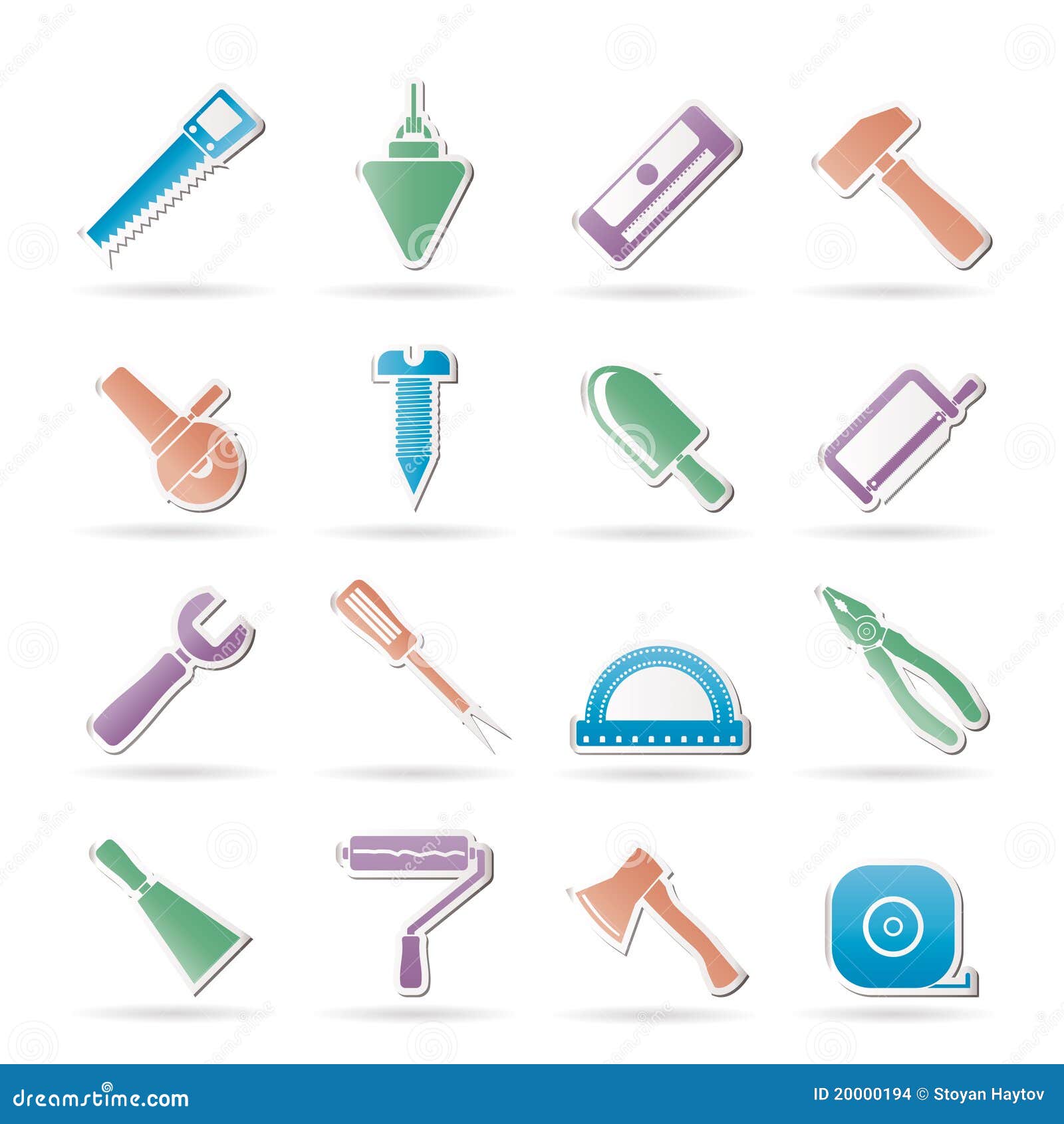 Construction and Building Tools Icons Stock Vector - Illustration of ...