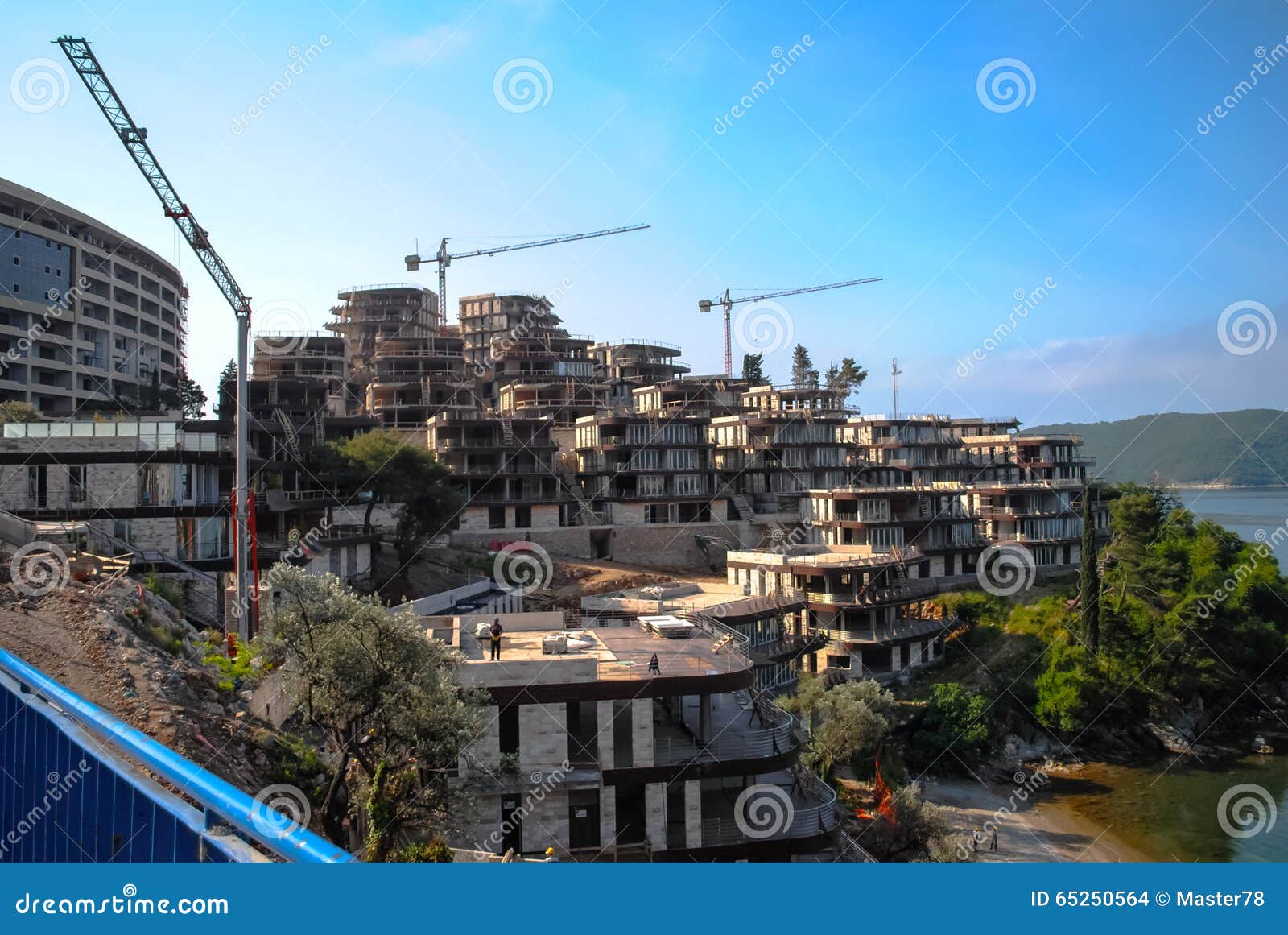 Construction of the Building on the Top of the Mountain Editorial Stock ...