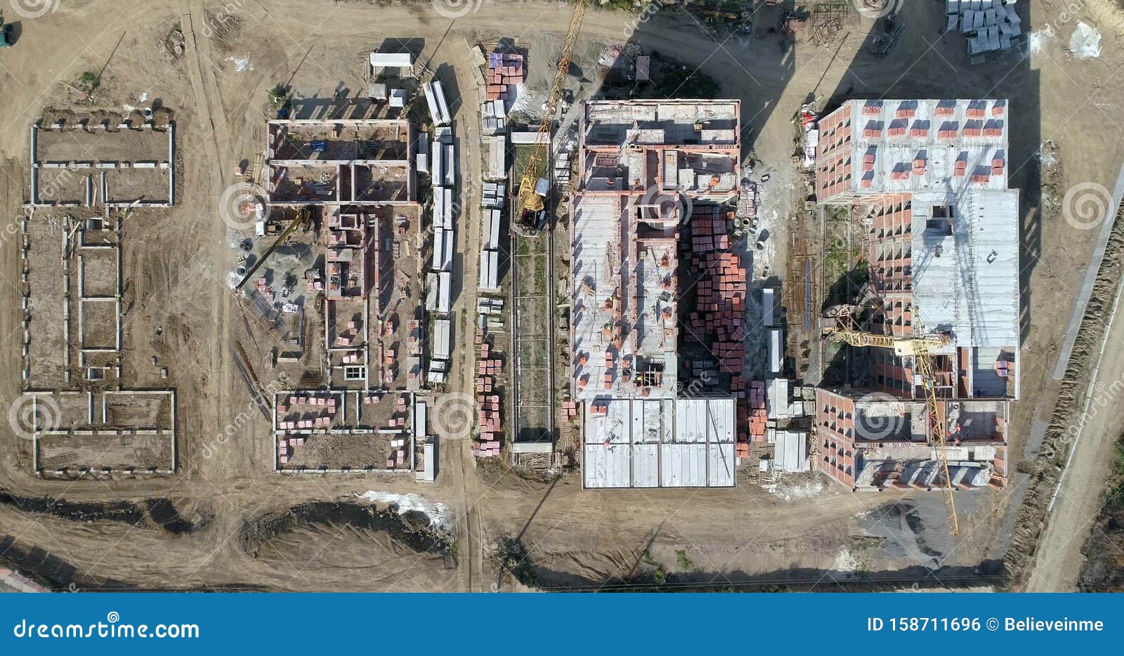 Construction of the Building Top View. Stock Footage - Video of ...