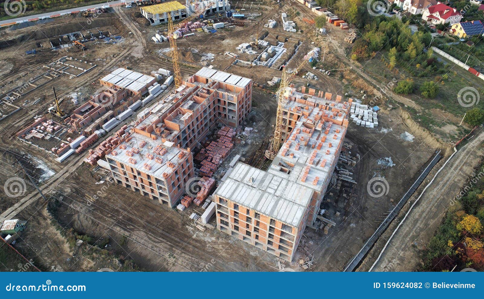 Construction of the Building Top View. Stock Photo - Image of buildings ...