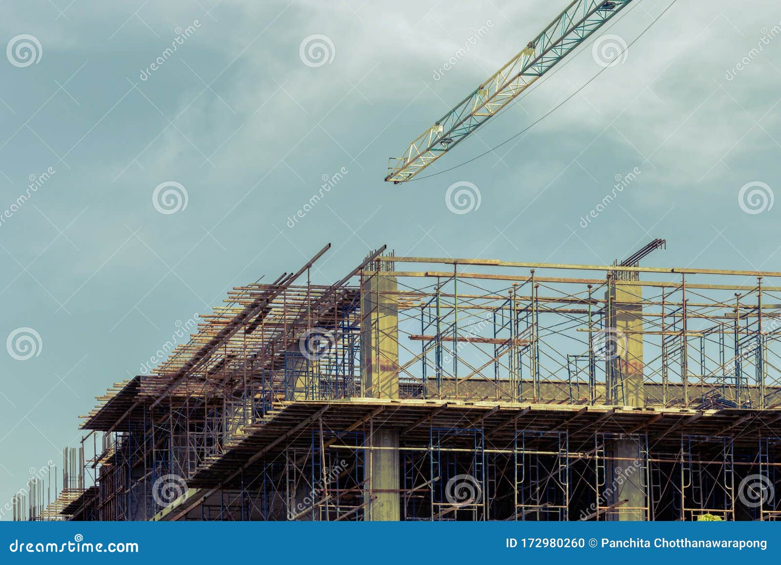 Construction Building Work Site with Copy Space for Concept Stock Photo ...