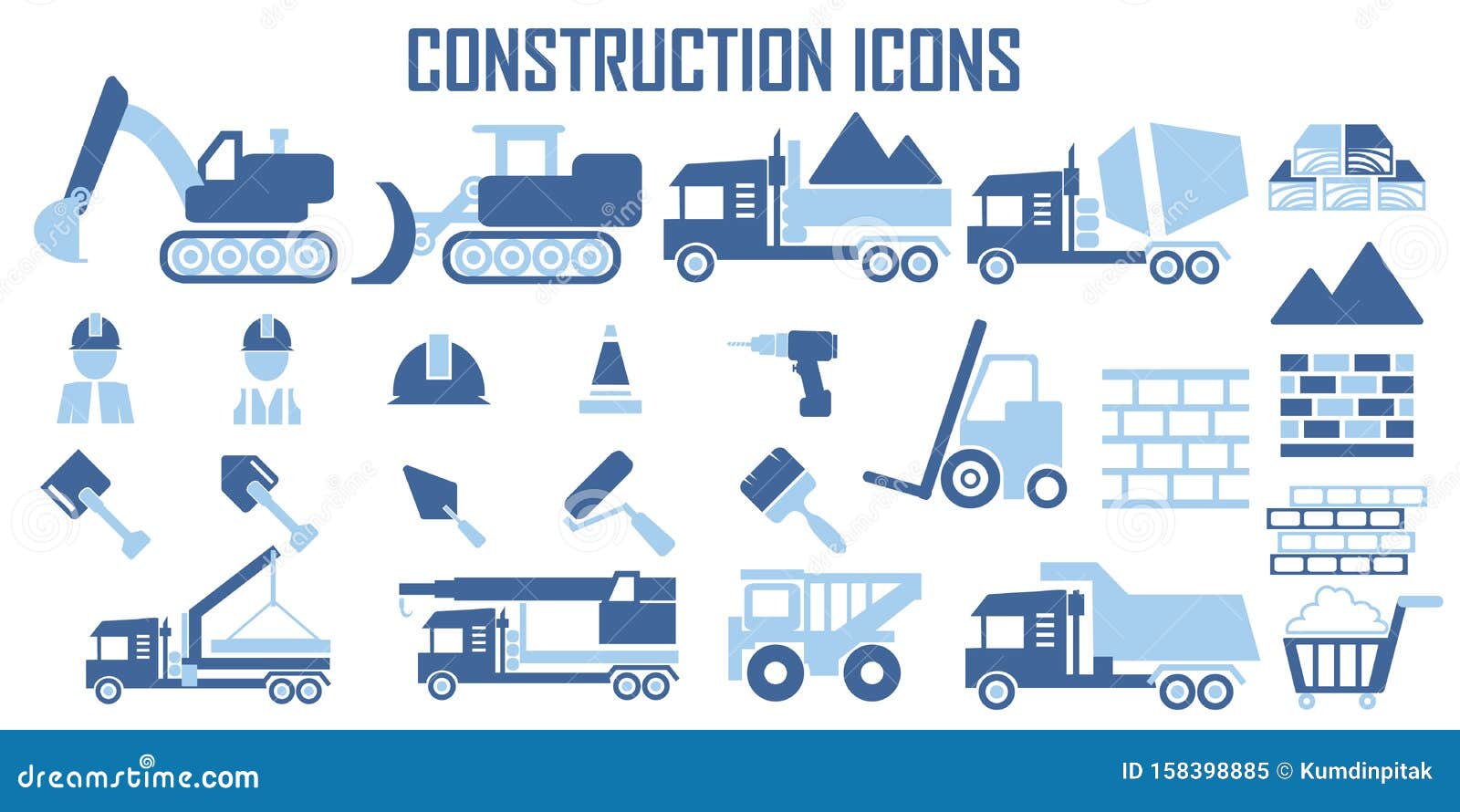 Construction Building Work Vector Icons Stock Illustration ...