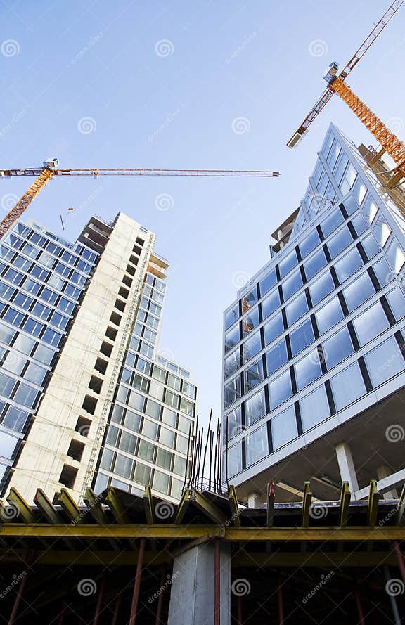 Construction of buildings stock image. Image of building - 17323281