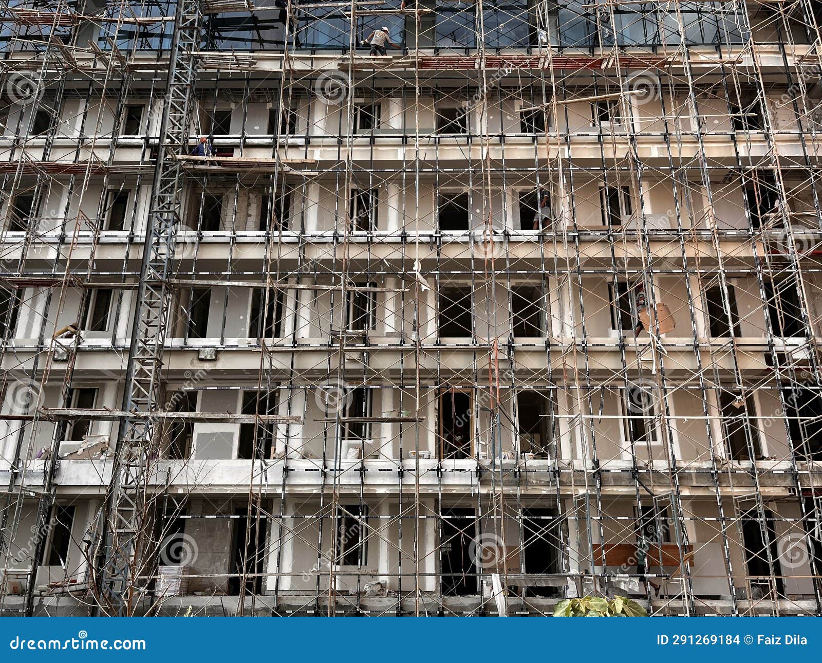 Construction of Buildings, Apartments Using Scaffolding, Stock Photo ...