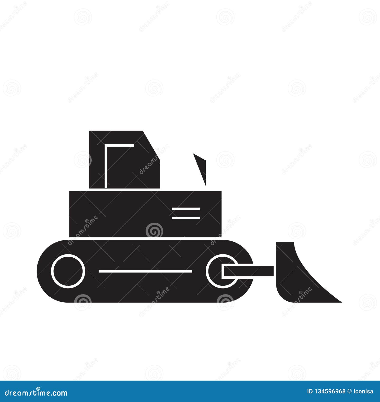 Construction Bulldozer Black Vector Concept Icon. Construction ...