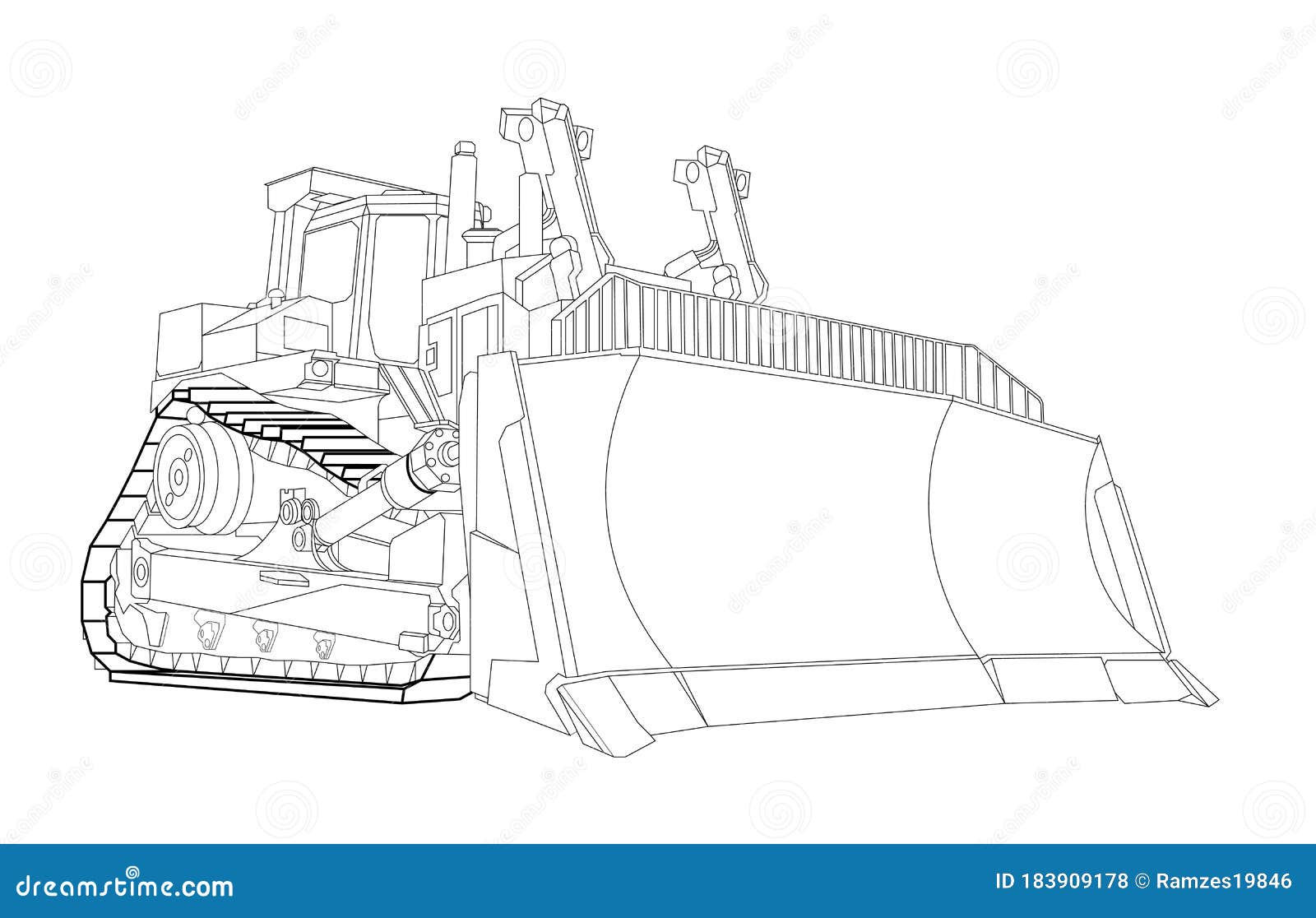 Children Linear Drawing For Coloring Book. Construction Equipment ...