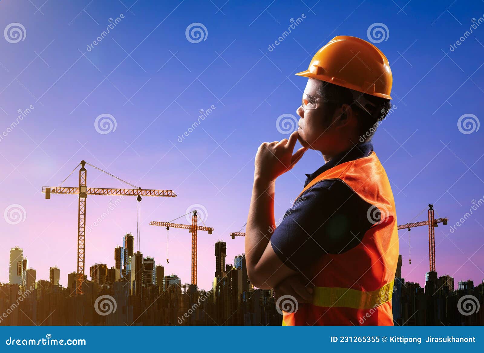 Construction Business with Civil Engineer Stock Image - Image of plan ...