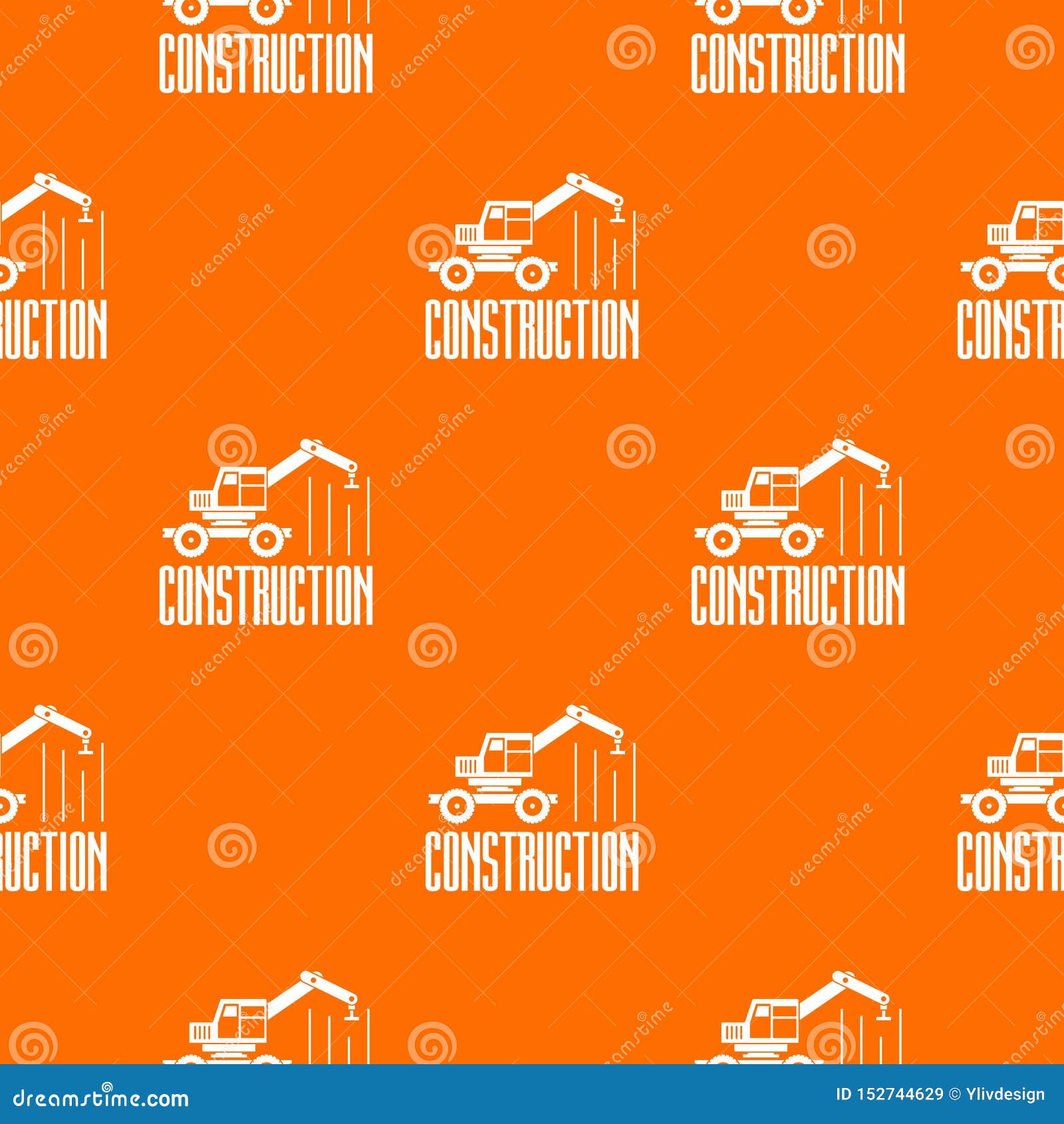 Construction Business Pattern Vector Orange Stock Vector - Illustration ...