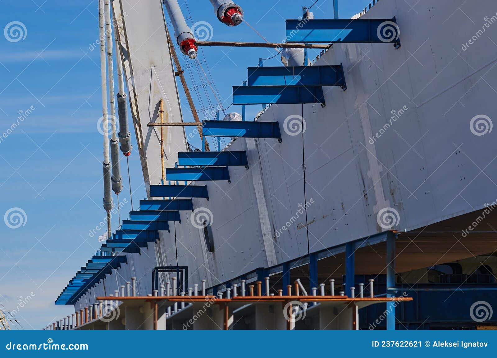 The Construction of Cable-stayed Bridge Stock Image - Image of sunny ...