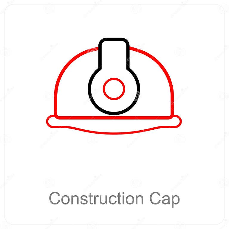 Construction Cap and Helmet Icon Concept Stock Illustration ...