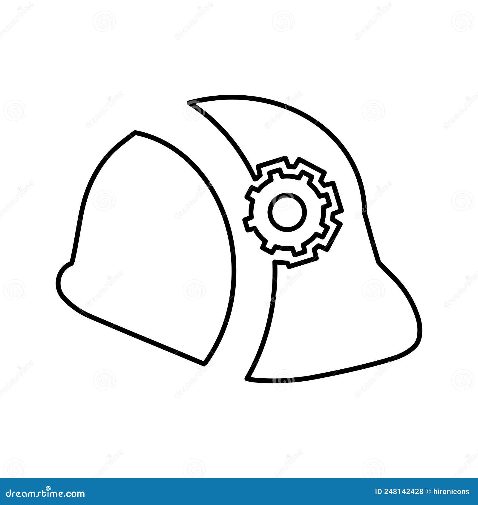 Construction, Cap, Work Outline Icon. Line Art Design Stock ...