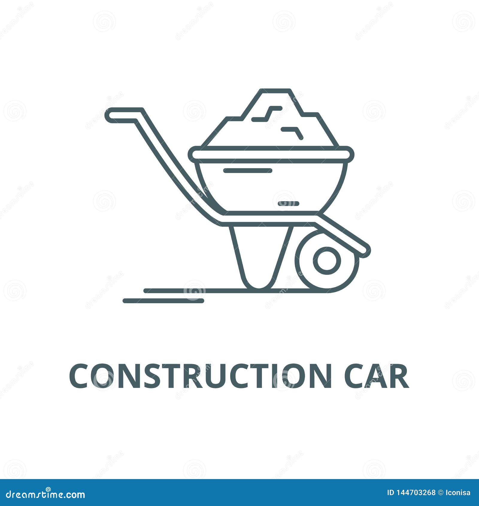 Construction Car Line Icon, Vector. Construction Car Outline Sign ... Construction Car Line Icon, Vector. Construction Car Outline Sign ...