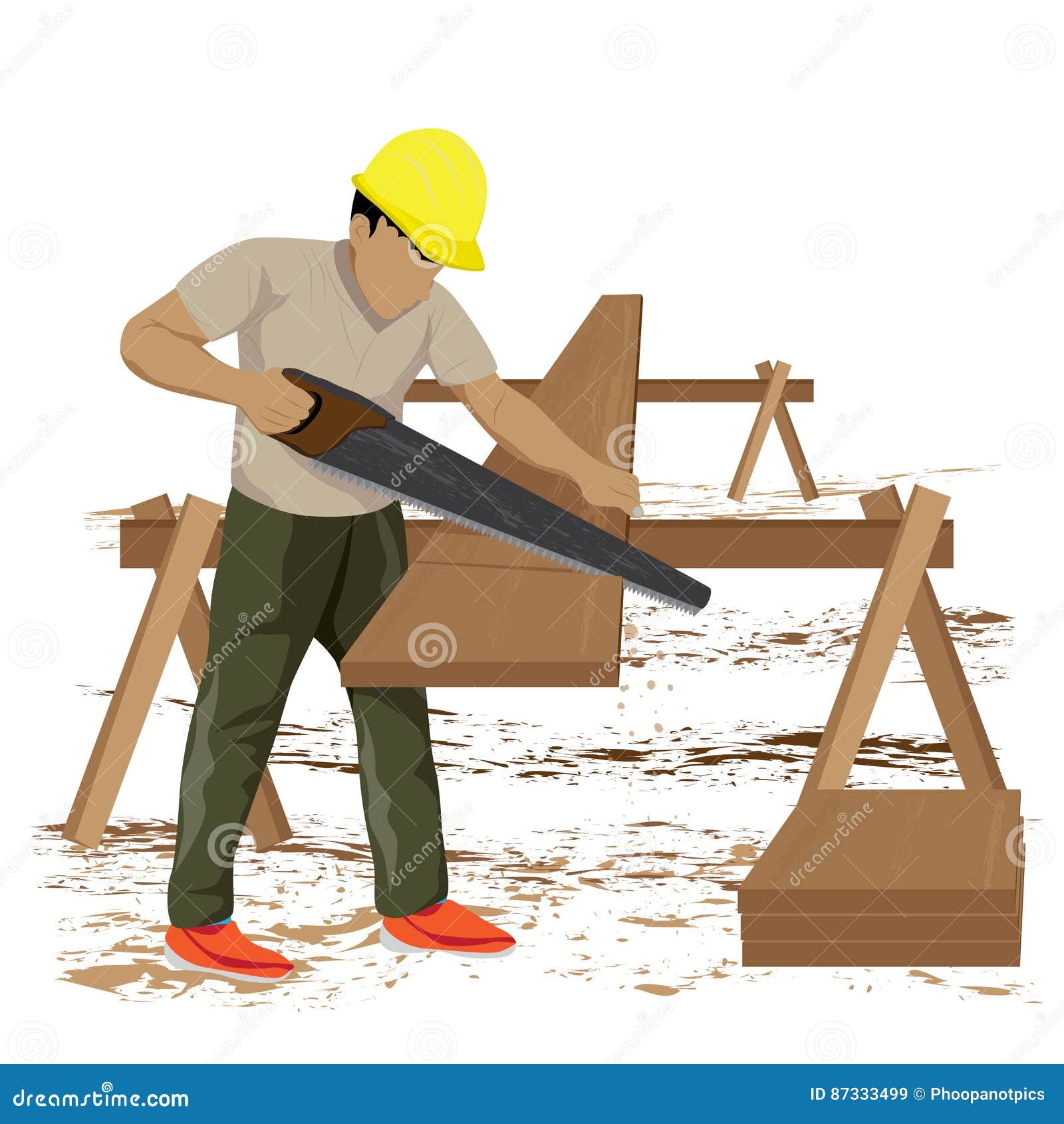 Construction cartoon shape stock vector. Illustration of wood - 87333499