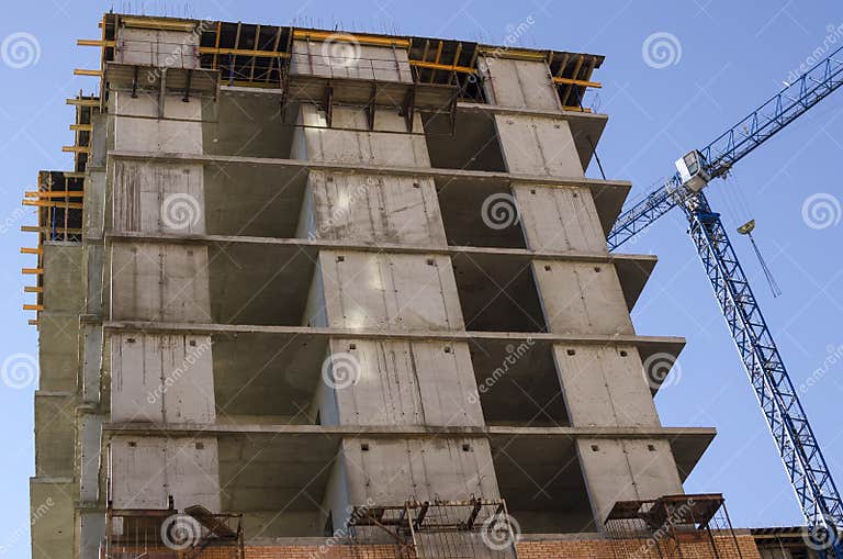 Construction of Cast-concrete Building Stock Image - Image of cement ...