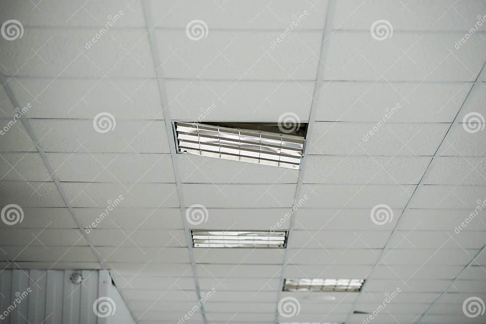 The Construction of the Ceiling, a Broken Ceiling Lamp Stock Photo ...
