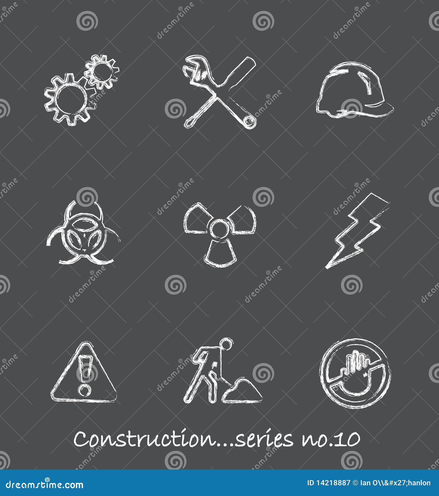 Nine Construction Signs Drawing By Illustration Cartoon Vector ...