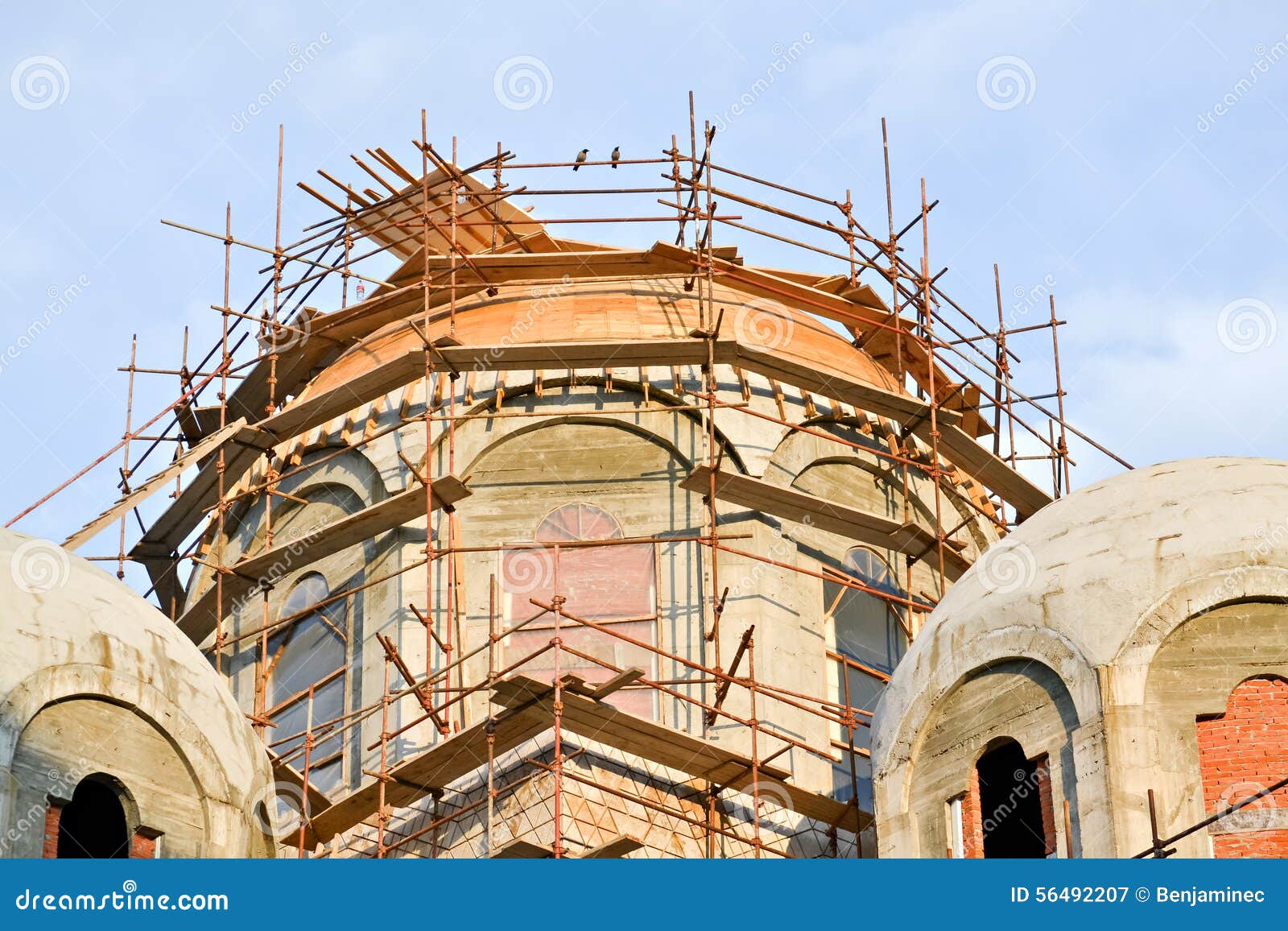 Construction of church stock image. Image of roof, modern - 56492207