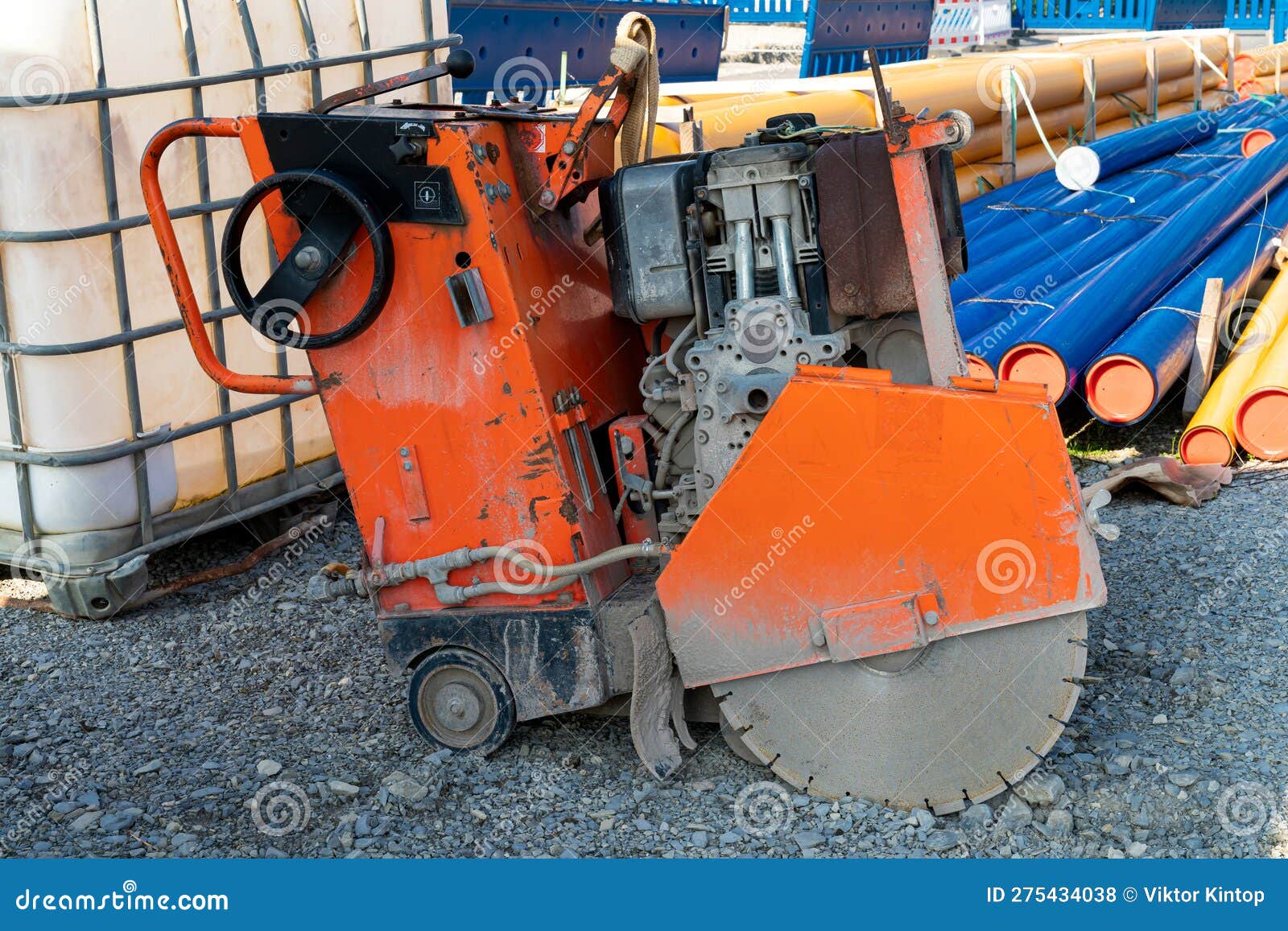 Construction Circular Machine for Cutting Material at the Construction ...