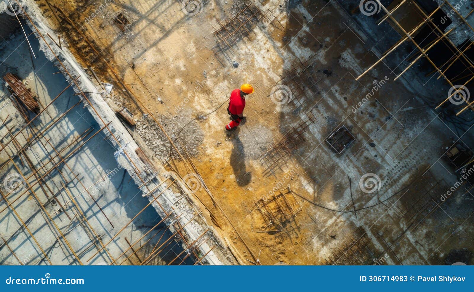 Construction Cite with Tower Cranes on Formwork. Building Construction ...