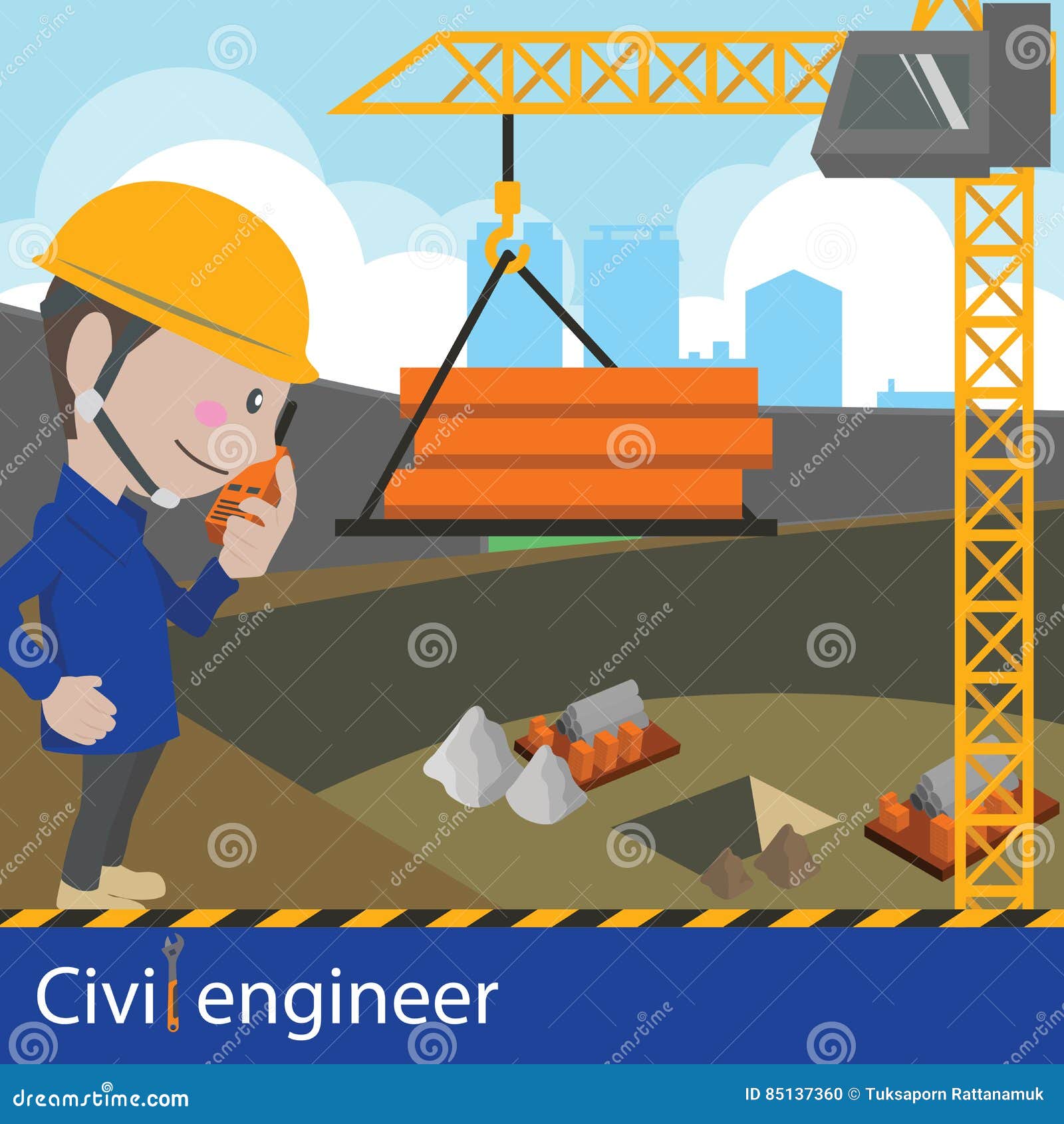 Construction and Civil Engineering Stock Vector - Illustration of ...