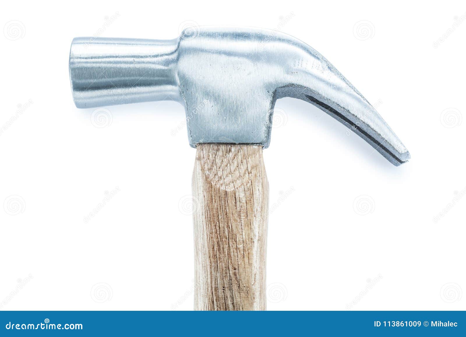 Construction Claw Hammer Isolated on White Top View Stock Image - Image ...