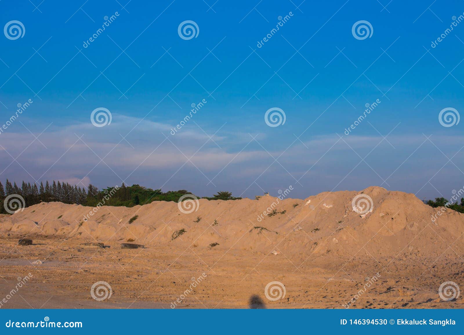 The Construction Clay, in Road Construction Working Area Stock Photo ...