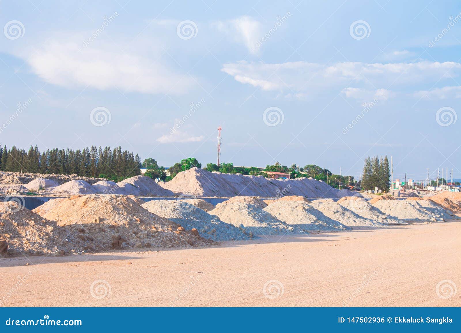 The Construction Clay, in Road Construction Working Area Stock Photo ...
