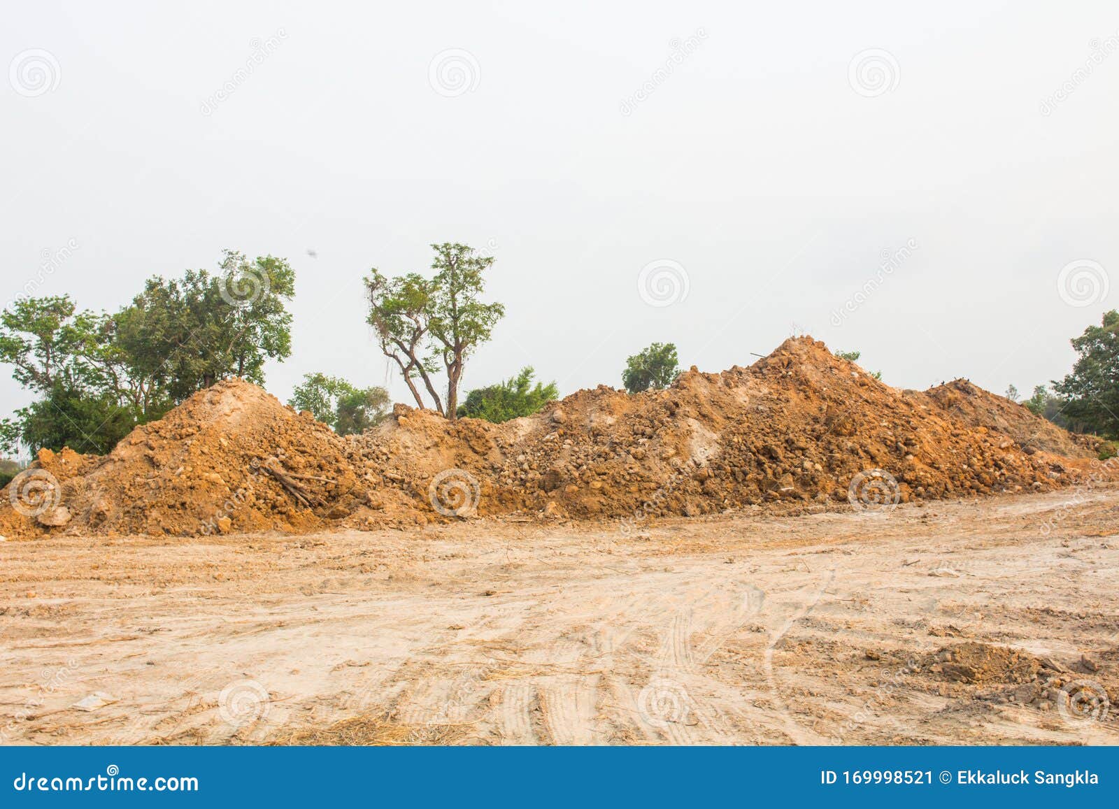 The Construction Clay for Road Construction in Working Area Stock Image ...