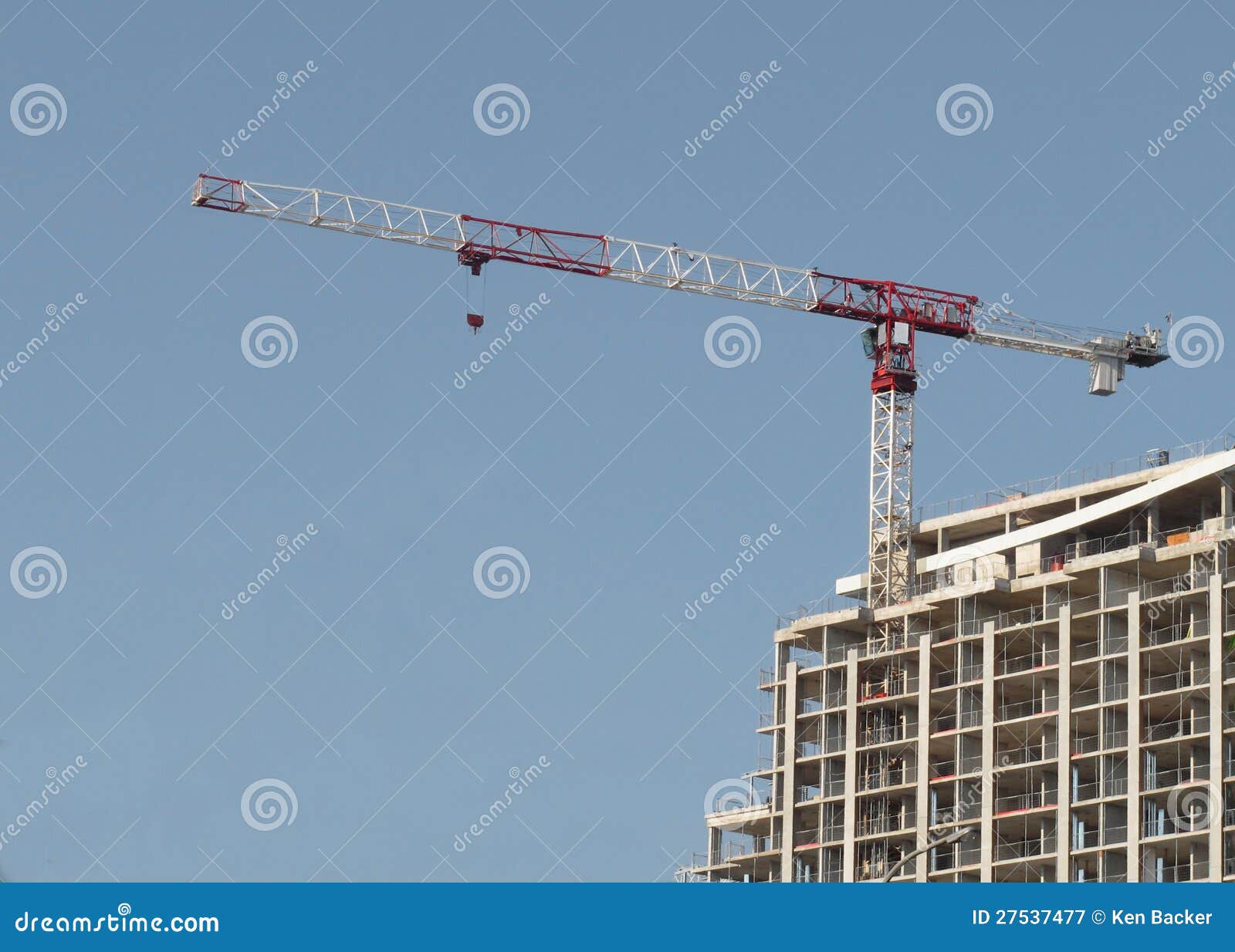 Construction Climbing Crane and Building. Stock Image - Image of lift ...