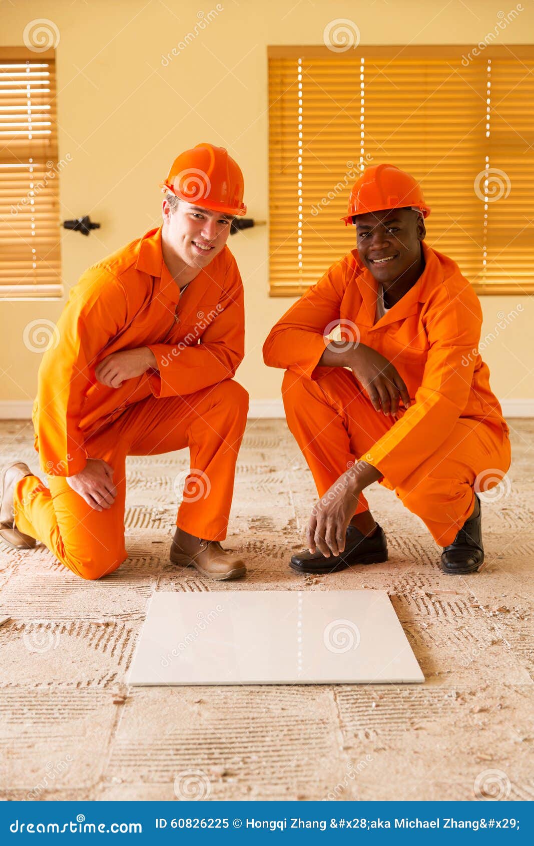 Construction Co-workers Doing Renovations Stock Image - Image of house ...