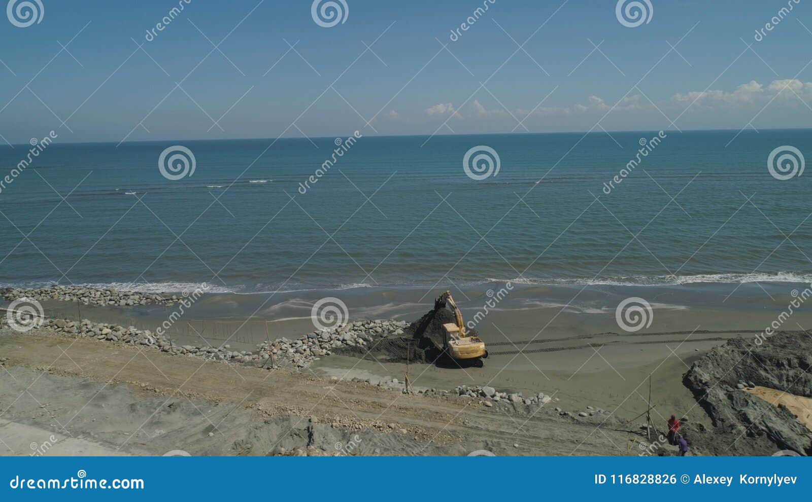 Construction of Protection Against Waves on the Beach Stock Photo ...