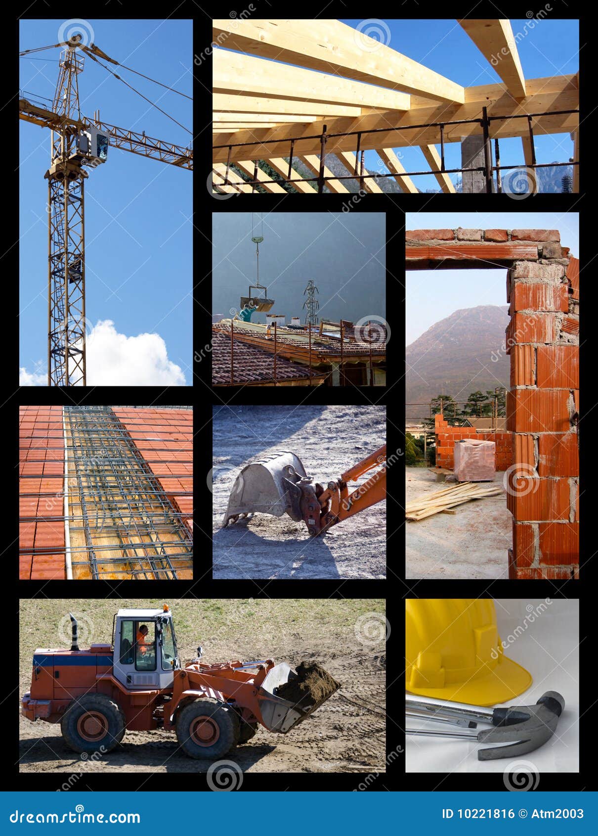 Construction collage stock photo. Image of engineering - 10221816