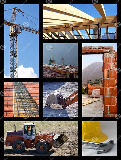Construction collage stock photo. Image of engineering - 10221816