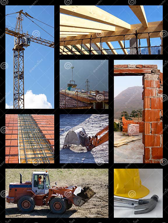 Construction collage stock photo. Image of engineering - 10221816