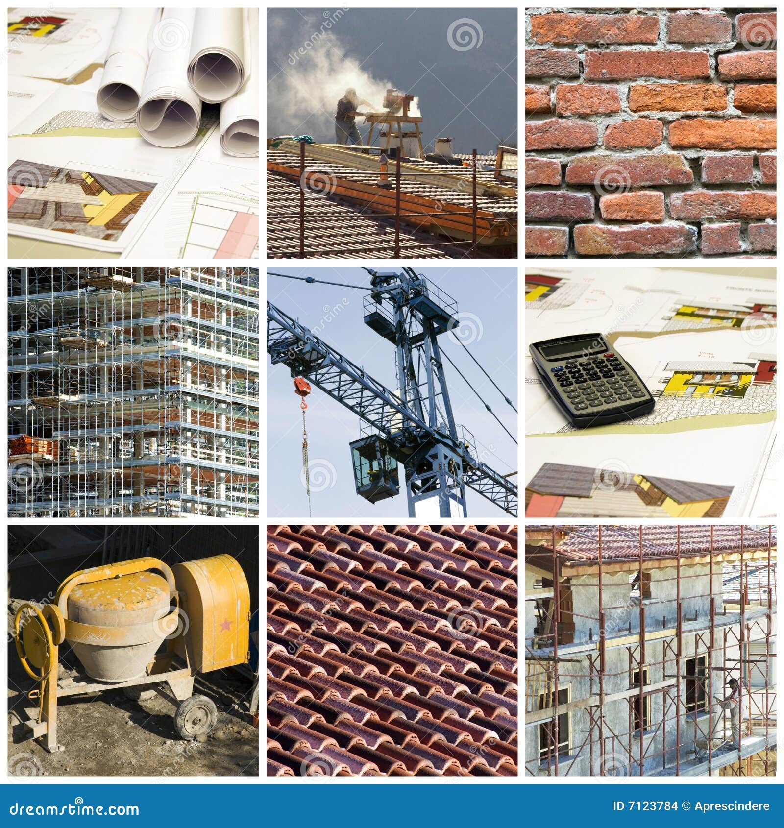 Construction collage stock photo. Image of blocks, architecture - 7123784