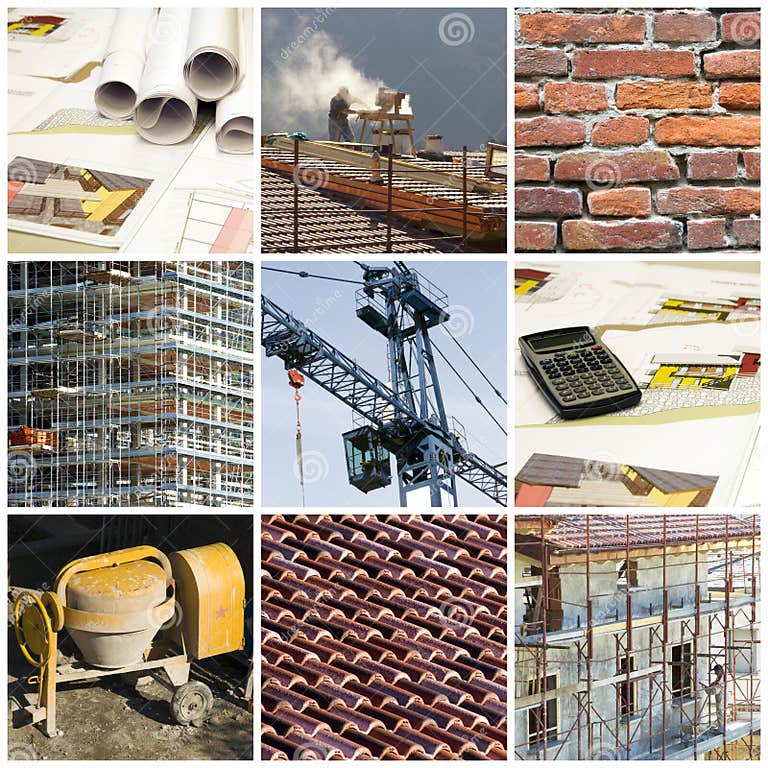 Construction collage stock photo. Image of blocks, architecture - 7123784