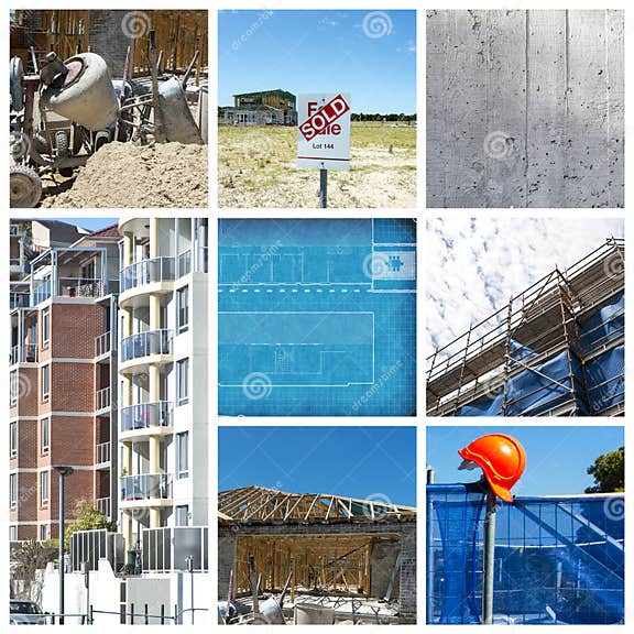 Construction Collage stock image. Image of plan, planning - 33429341