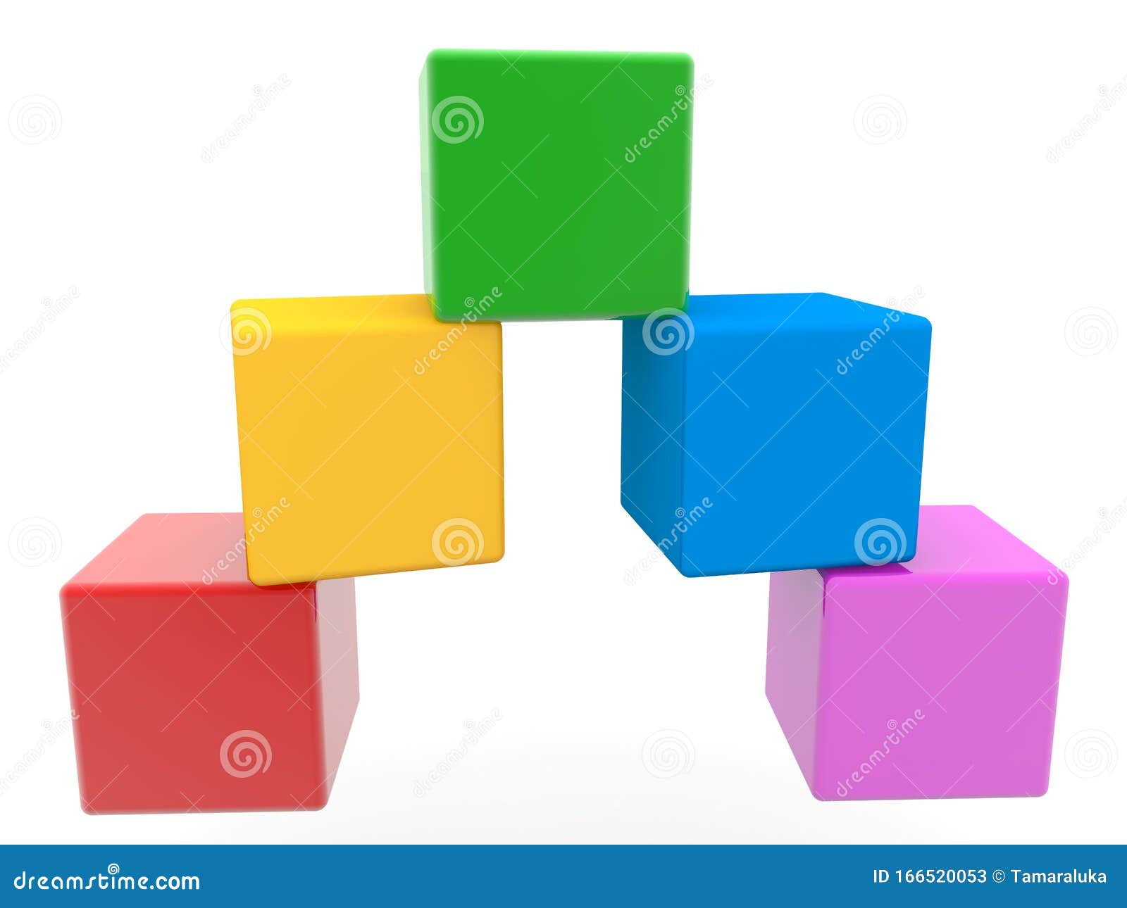 Construction of Colored Toy Blocks Stock Illustration - Illustration of ...