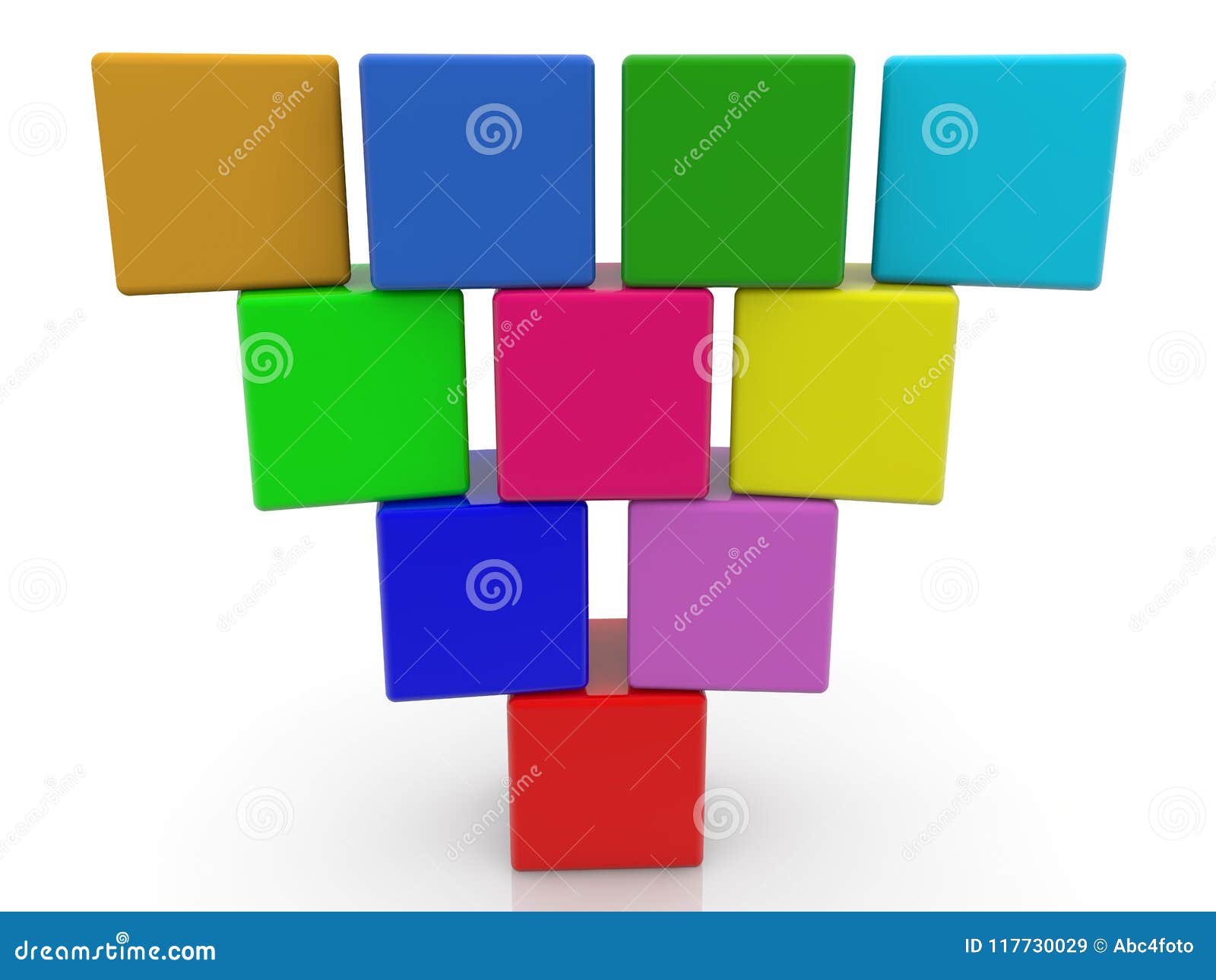 Construction of Colorful Cubes Stock Illustration - Illustration of ...