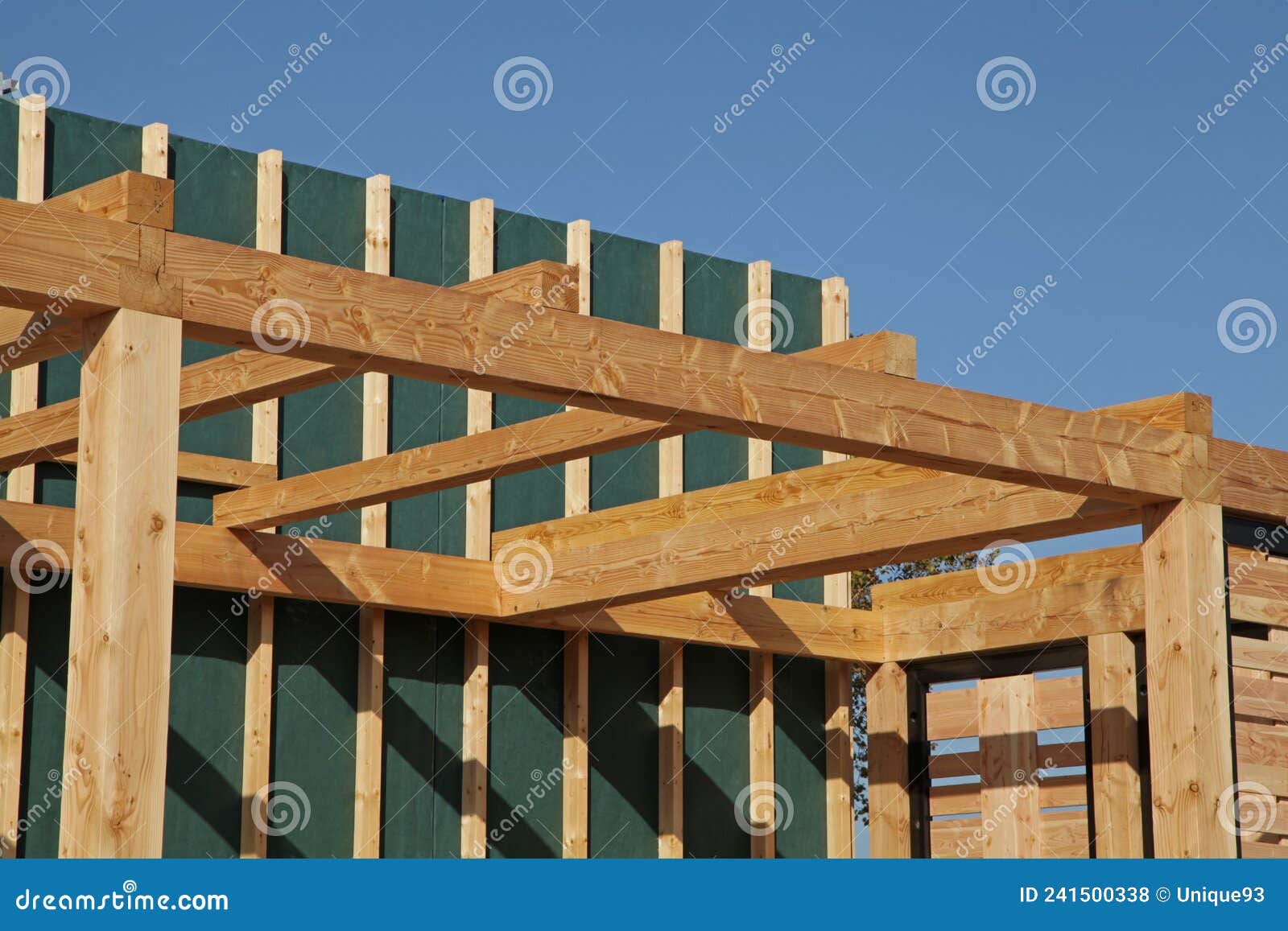 Construction of a Commercial Building in Wood Stock Photo - Image of ...