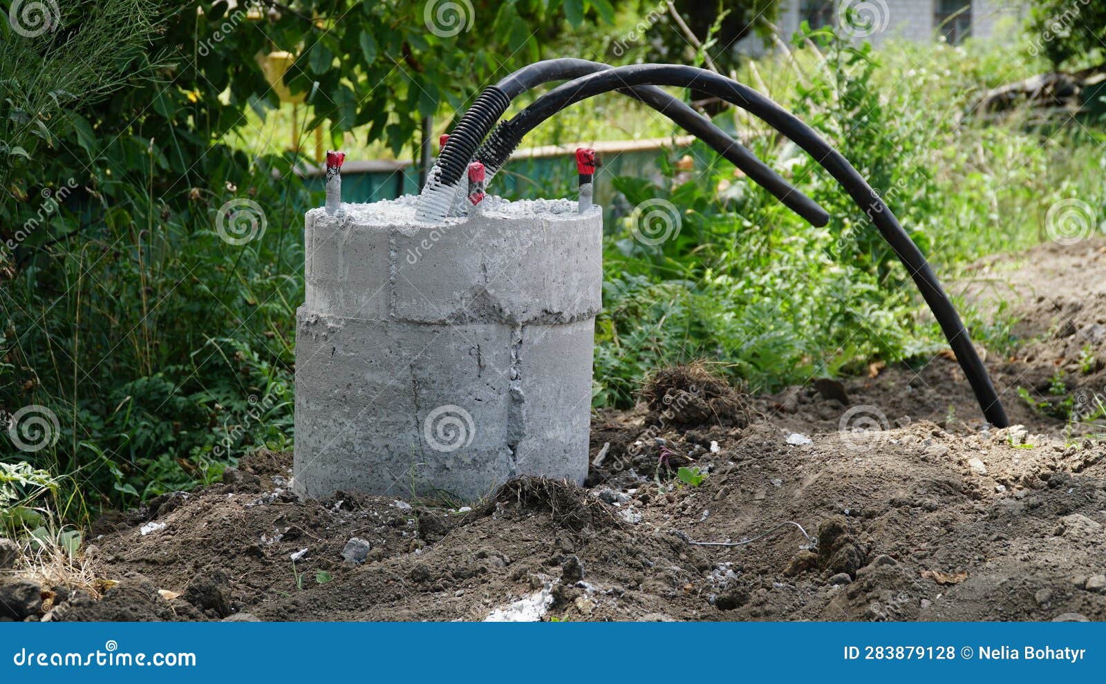 Construction of Communications for the New Road. Cables for Lighting ...