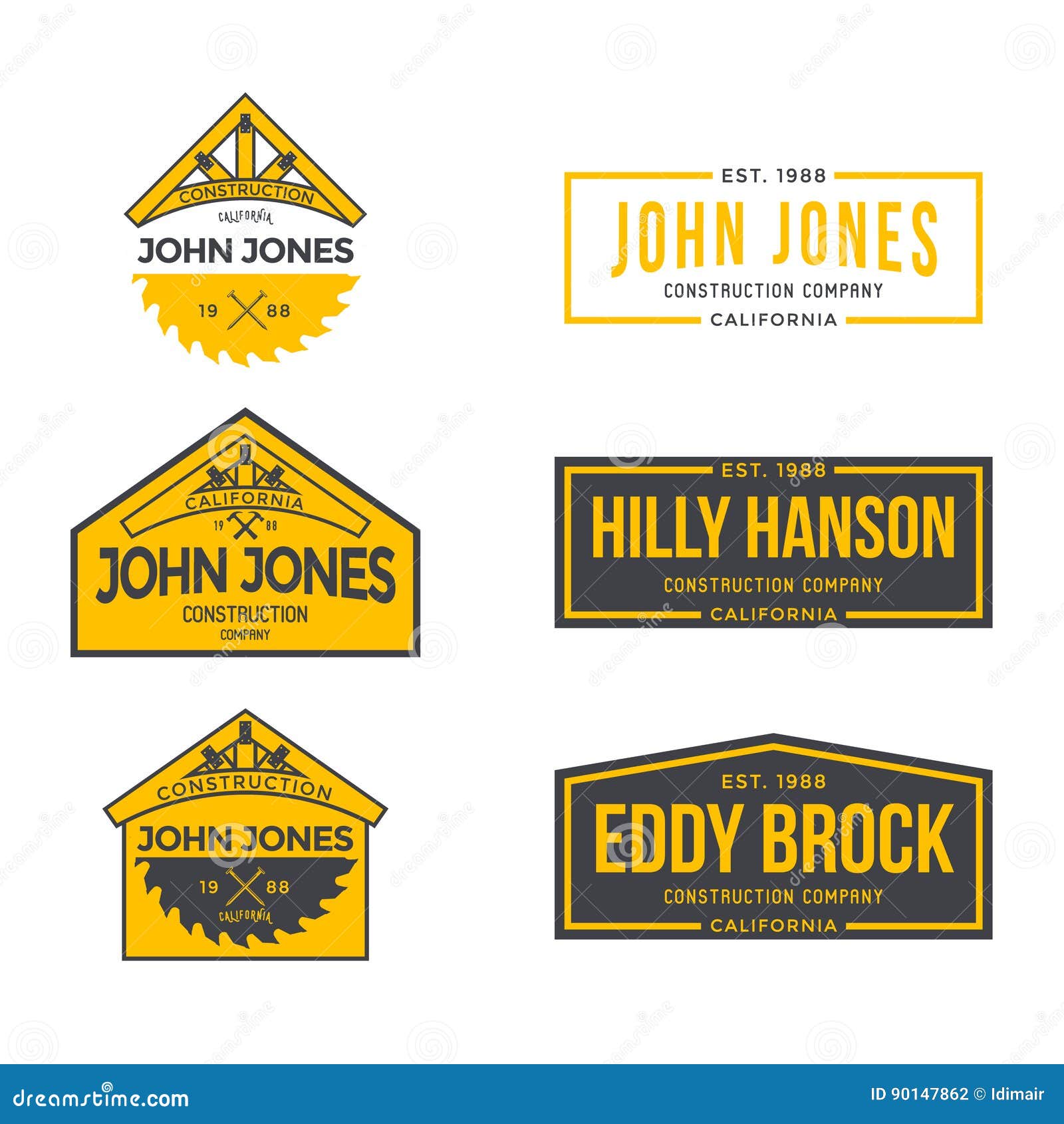 Construction Company Label and Badges. Vector Stock Vector ...