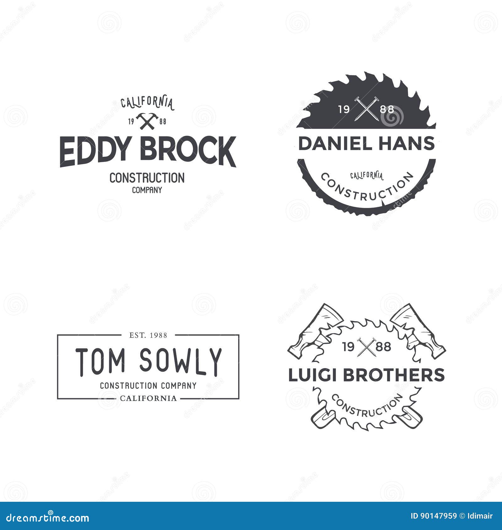 Construction Company Label and Badges. Vector Stock Vector ...