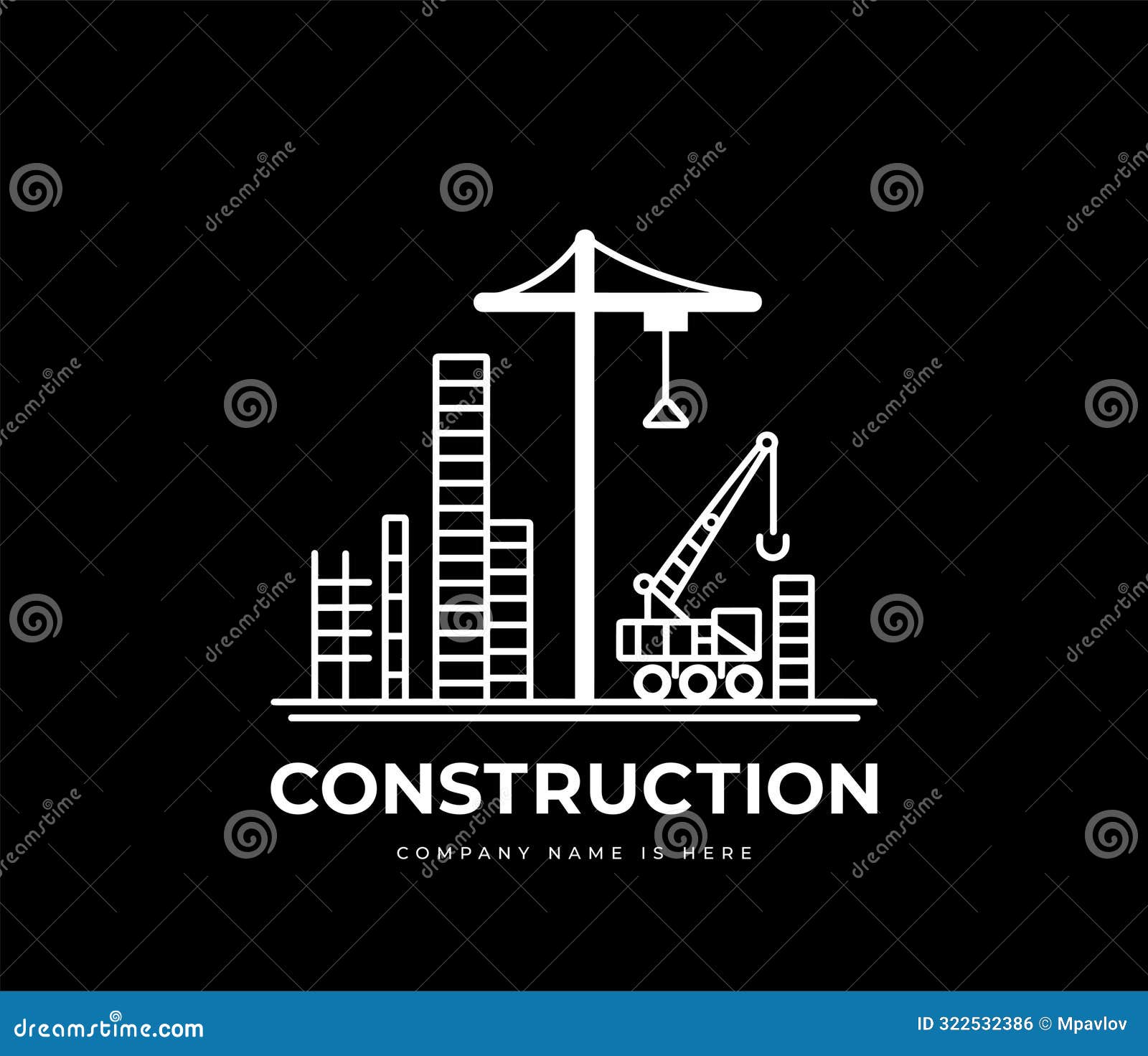 Construction Company Logo with Crane Stock Vector - Illustration of ...