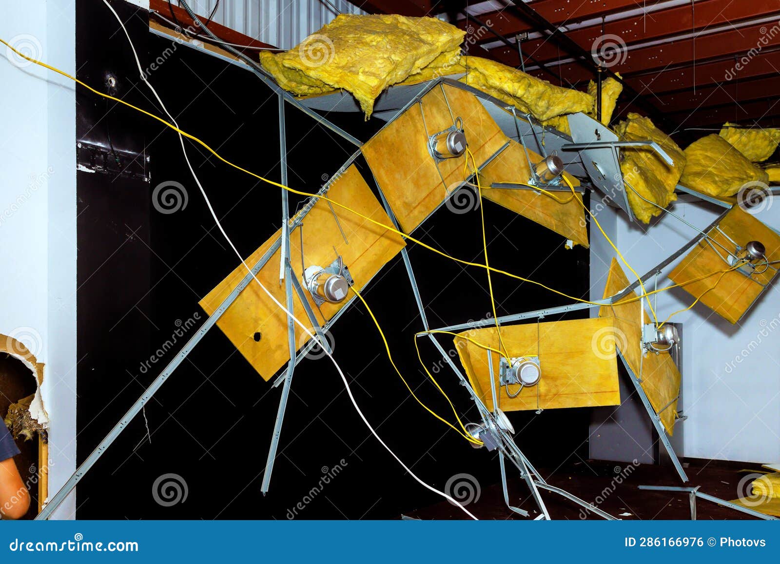 Construction Complex Interior Buildings Undergo Ceiling Works As Part ...