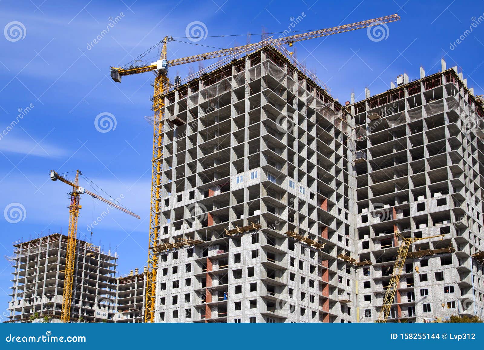 Construction of a Complex of Monolithic, Multi-storey Buildings . Stock ...